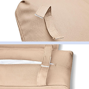 Skypatio Only Cover(Cushion not Included), Recliner Replacement Cushion Cover, Washable Cushion Deep Seat Cover, UV Resistant, Fade Resistant and Waterproof(Khaki)