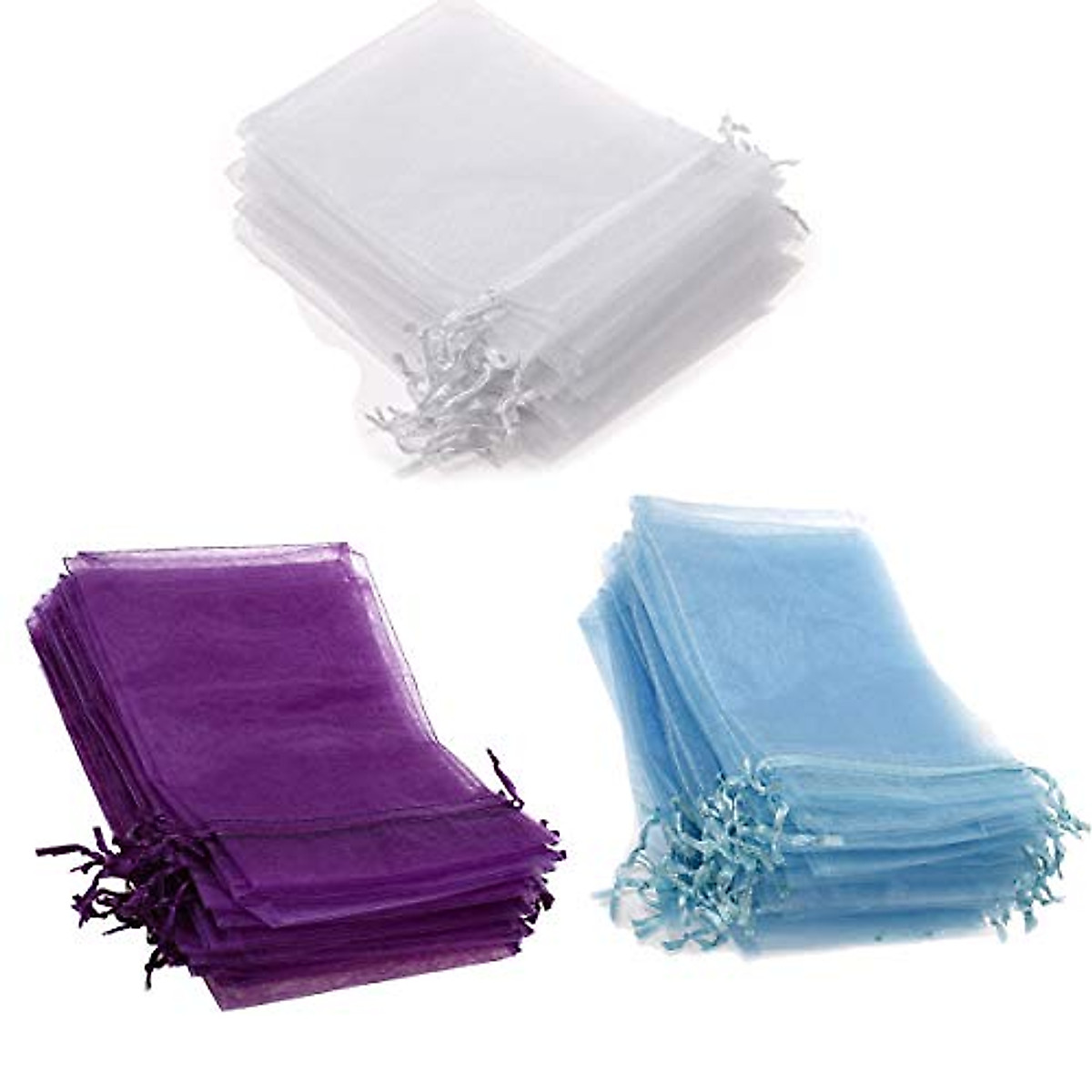 120PCS Organza Drawstring Gift Bag Pouch Wrap for Party/Game/Wedding/Christmas, Candy Pouch (120 Pcs-8x12")