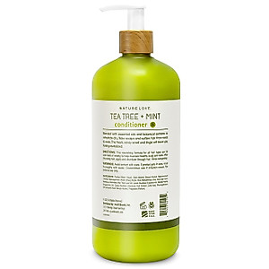 Nature Love Tea Tree + Mint Conditioner | Purify + Invigorate | Revitalizing for All Hair Types | Paraben Free, Cruelty Free, Made in USA (25 oz)