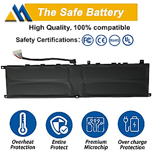 BTY-M6M 99.99Wh Laptop Battery Replacement for MSI GS66 Stealth 10SE 10SF 11UE 11UH GE66 Raider 10UG 11UG GE76 for Raider 11UE 11UG GE76 for Dragon Tiamat 11UH WS66 10TM 11UMT 11UKT for Creator 15