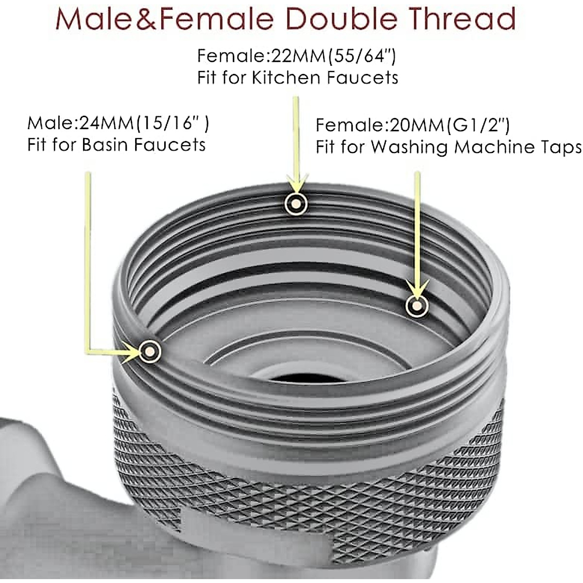 Holge 1080° Rotation Faucet Extender CUPC Aerator Universal Bathroom Rotatable Tap Nozzle Kitchen Sink Aerator with 2 Water Outlet Modes Oil Rubbed Bronze