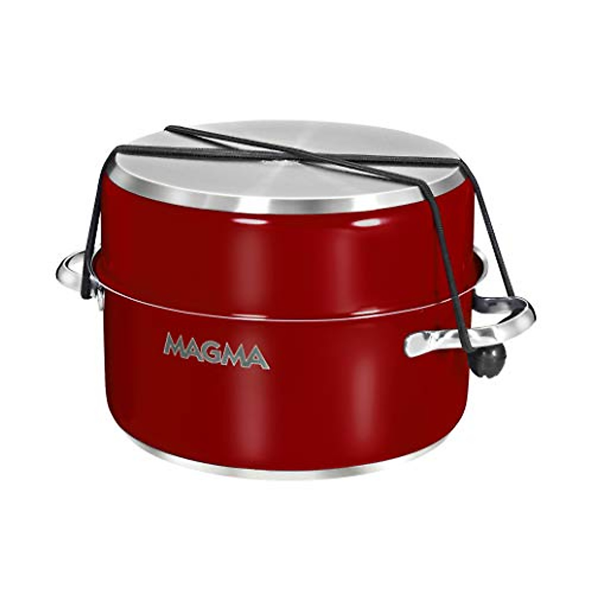 Magma Products, A10-366-MR-2-IN Gourmet Nesting 10-Piece Red Stainless Steel Induction Cookware Set with Ceramica Non-Stick