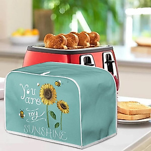 NETILGEN 4 Slice Toaster Dust Cover Bread Machine Oven Dustproof Cover Kitchen Bakeware Protector Dustproof Fingerprint Protection for Women Gift(12.4 x 10.6 x 8.2), You Are My Sunshine