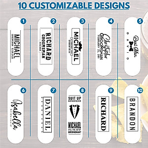 Groomsmen Gifts, Set of 6, Personalized Bottle Openers - 10 Designs, Teal - Leather Trim Stainless Steel Custom Bottle Opener for Groomsman - Bachelor Party Gifts, Wedding Gifts, Best Man Gift