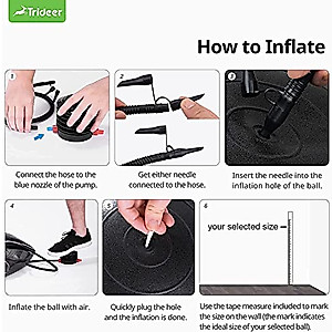 Trideer Extra Thick Yoga Ball Exercise Ball, 5 Sizes Ball Chair, Heavy Duty Swiss Ball for Balance, Stability, Pregnancy, Physical Therapy, Quick Pump Included (Gray, XL (68-75cm))