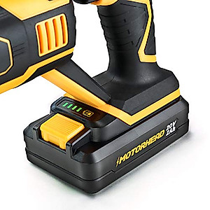 MOTORHEAD 20V ULTRA Cordless Reciprocating Saw, Lithium-Ion, Tool-Free Blade Change & Guard, 1” Stroke, 0-3000 SPM, Variable Speed Trigger, 2Ah Battery, Quick Charger, Bag, 2 Blades, USA-Based