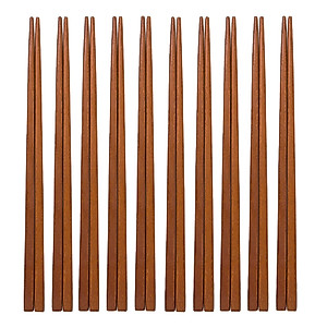 Chopsticks Reusable Rose Wood Chopsticks Set, Lacquer Wooden Lightweight and Easy to Use (10Pairs)