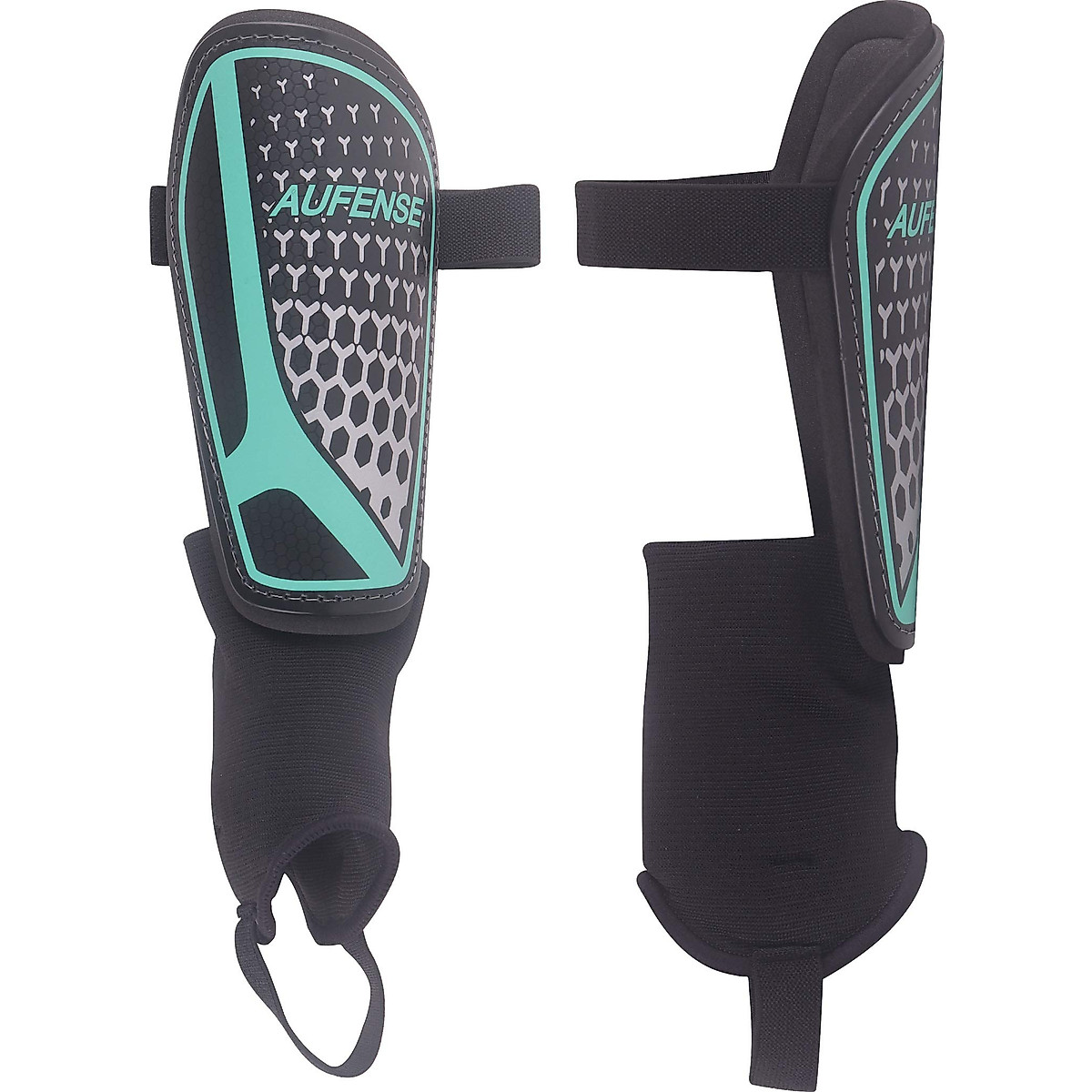 Aufense Soccer Shin Guards for Toddlers Kids - Durable Shin Pads with Ankle Protection for Ages 2-14 Boys and Girls (Black, S)