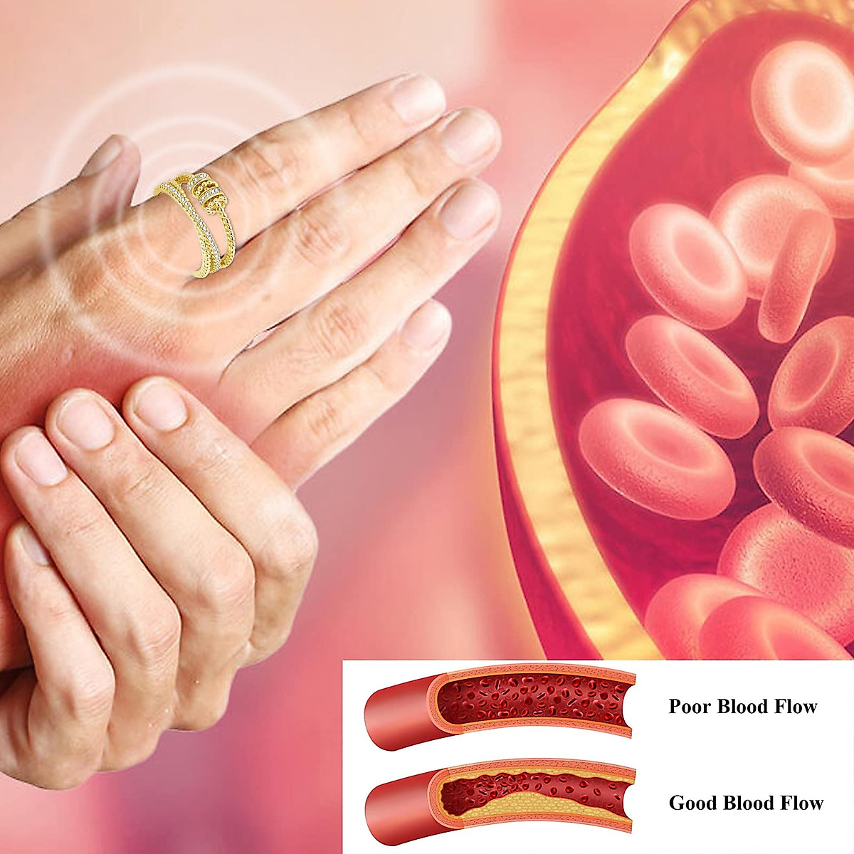 YANCHUN JANSIO Threanic Triple-Spin Ring Spinner Ring Anxiety Ring for My Daughter (3pcs)