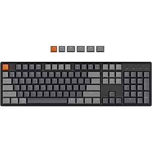 Keychron K10 Full Size Layout 104-Key Wireless Mechanical Keyboard, Hot-Swappable RGB Backlight with Gateron G Pro Brown Switch Aluminum Bluetooth/Wired Gaming Keyboard for Mac Windows
