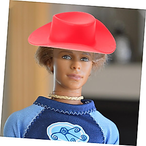 WESIEVYA 20pcs Replaceable Dolls Hats Toys Decor Doll Hats Replaceable Mini Hats Doll House Supplies Delicate Tiny Hats Tiny Hats for Dolls Craft Miniature Hats Hat for Dolls Plastic Red