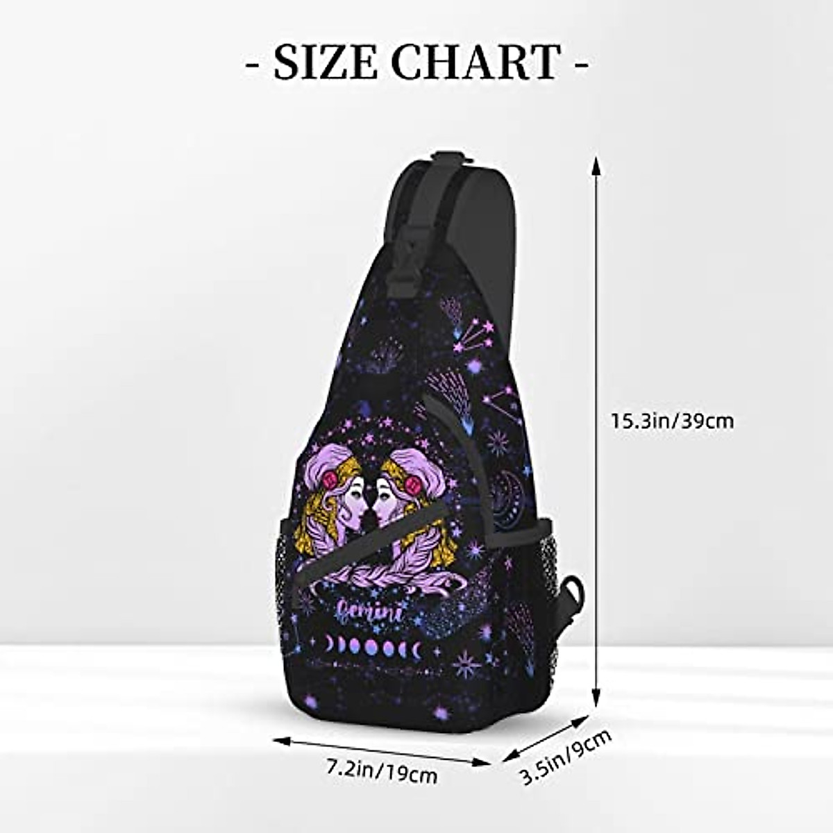Gemini Constellation Sling Bag Chest Bag Zodiac Sign Crossbody Bags For Men Women