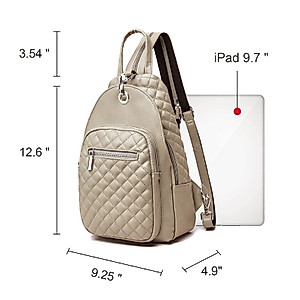 AMELIE GALANTI PU Leather Small Backpack Purse for Women,Small Crossbody Sling Bag Multipurpose Chest Bag for Women Cycling (Beige-1)