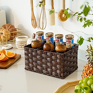 GRANNY SAYS Bundle of 1-Pack Spoon And Fork Holder & 2-Pack Wicker Baskets for Organizing Toilet Shelf