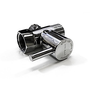 LUXE Metal T-adapter with Shut-off Valve, 3-way Tee Connector, Chrome Finish, for LUXE NEO Bidets