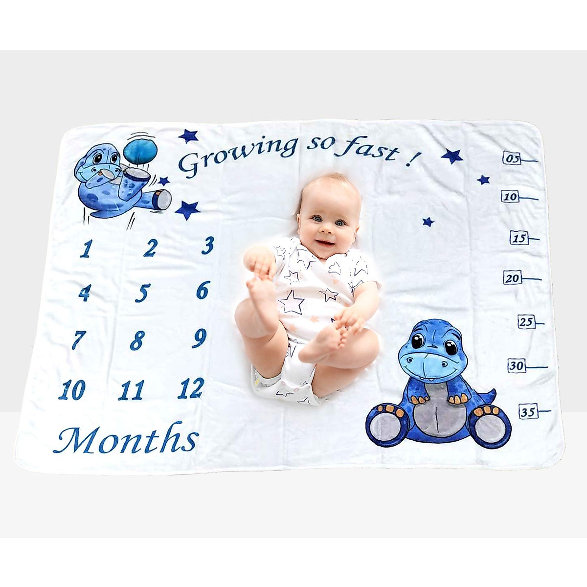 Cozy Bump Dinosaur nursery decor Baby Blanket That’s a Baby Milestone Blanket - Dinosaur milestone blanket