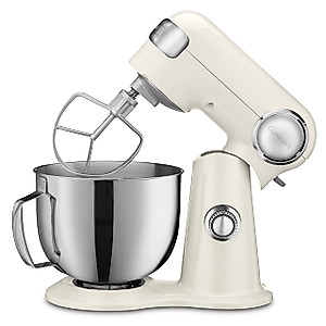 Cuisinart SM-50CRM Precision Master 5.5-Quart 12-Speed Stand Mixer, Coconut Cream & Fresh Fruit & Ice Cream Maker Attachment, White