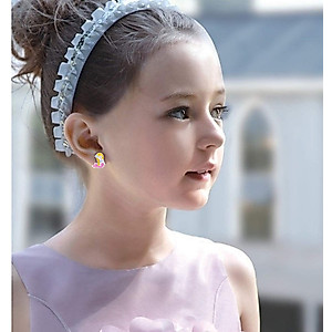 Nickel Free Kids Animal Earrings for Girls Hypoallergenic Pack - Cute Heart Shape Birthday Gifts for Teens 10 11 12 13 year old girl