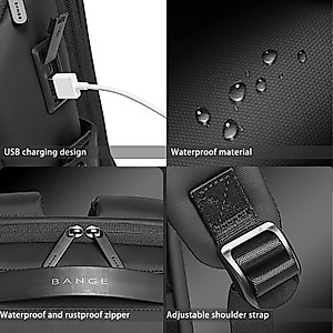 OZUKO Business Smart Laptop Backpack Men's Anti-Theft Backpack 15.6 Inch Laptop Bag Weekender Carry On Backpack (Black A)