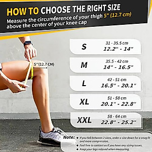 CAMBIVO Knee Braces for Knee Pain, 2 Pack Knee Compression Sleeves, Knee Support with Side Stabilizers & Patella Gel Pad for Workout, Knee Pain Relief, Arthritis（X-Large, STS-Black）