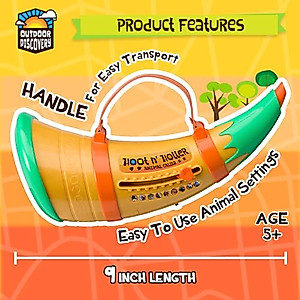 Toysmith Outdoor Discovery, Hoot-N-Hollar Animal Caller, 9" Horn With 9 Animal Sounds, For Boys & Girls Ages 5+