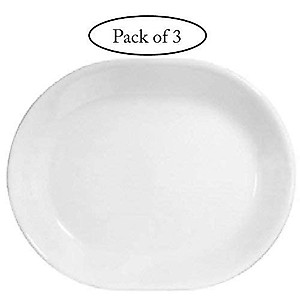 Corelle Livingware 12-1/4-inch Serving Platter, Winter Frost White-3-pack