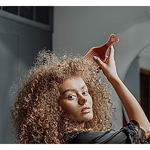 Beomeen Hair Pick Comb for Curly Hair, 2 Pack Smooth Afro Comb Lift Detangle Hair Comb Hair Picks for Men No Frizz Wide Tooth Comb Hair Styling Tool