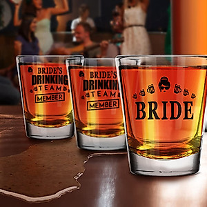 shop4ever Bride and Bride's Drinking Team Member Glass Shot Glasses Wedding Bachelorette Party Shot Glasses (12 Pack)