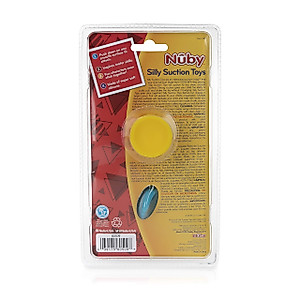 Nuby Silly Hummingbird & Flower Interactive Suction Toys with Built-in Rattle, 2 Piece, Aqua / Yellow