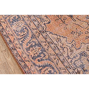 Momeni Rugs Afshar Traditional Medallion Area Rug x, 2'3" x 7'6" Runner, Copper