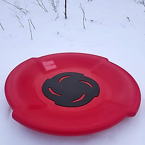 Flexible Flyer Roto-Molded Snow Saucer Sled for Kids and Adults. Round Slider Disc, Red, 27 Inches