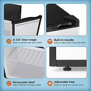 Kismile Mini Freezer,1.1 Cu.ft Upright Freezer with Reversible Single Door,Removable Shelves,Small Freezer with Adjustable Thermostat for Home/Kitchen/Office (Stainless Steel)