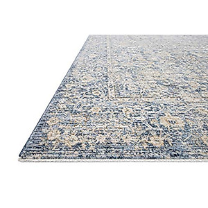 Loloi Pandora Collection Distressed Persian Vintage Area Rug, 2'0" x 3'4", Blue/Gold