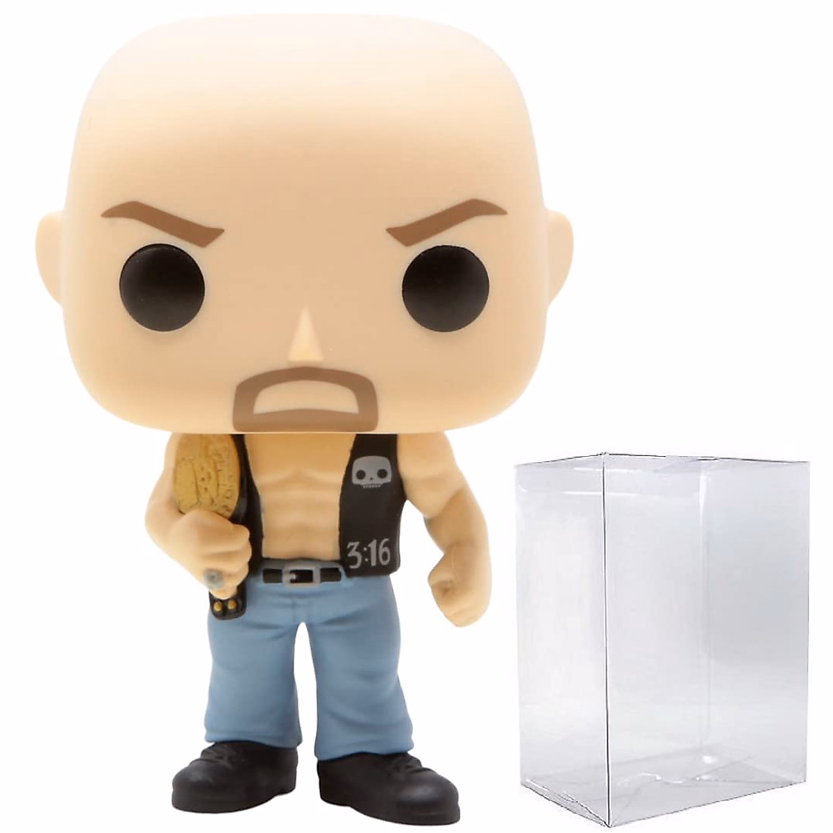 Funko POP WWE: Stone Cold Steve Austin with Belt Pop! Vinyl Figure (Bundled with Compatible Pop Box Protector Case), Multicolor, 3.75 inches