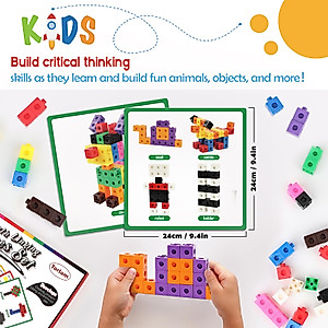Torlam Math Cubes Math Manipulatives Activity Set, Counting Toys Snap Linking Cube for Kids Kindergarten Learning Activities