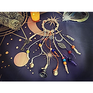 Witch Bells for Door Knob for Protection - Witch Decor for Home and Kitchen - Wiccan Altar Supplies - Witchcraft Room Decor - 13 Inches