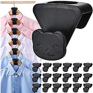 Clothes Hanger Connector Hooks, Space Saving Hanger Hooks for Organizer Closet, AS SEEN ON TV, 18pcs Heavy Duty Cascading Clothes Hanger Hooks to Create Up to 5X Closet Space (Bear)