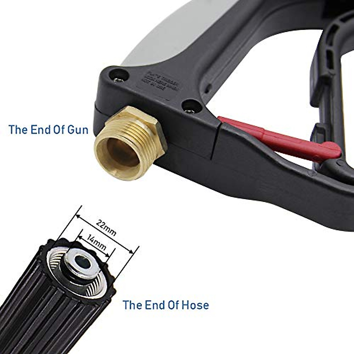 Twinkle Star High Pressure Washer Gun with M22 Thread for Pressure Washer, 5000 PSI