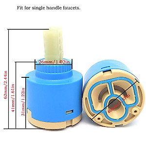2Pcs Replacement Ceramic Facuet Valve,Ceramic Faucet Cartridge Replacement Faucet Parts(Diameter 40mm/1.57in)