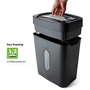 Aurora Anti-Jam 12-Sheet Crosscut Paper and Credit Card Shredder with 5.2-Gallon Wastebasket