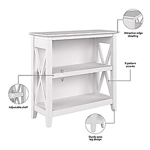 Bush Furniture Key West Small 2 Bookcase in Pure White Oak