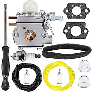 HPENP 753-06190 Carburetor w Carb Adjustment Tool air filter for Troy-Bilt TB80EC TB32EC YM21CS TB21EC TB22EC 2 Cycle String Trimmer Gas Craftsman Weed Eater Whacker 27CC Replacement for # WT-973 MTD