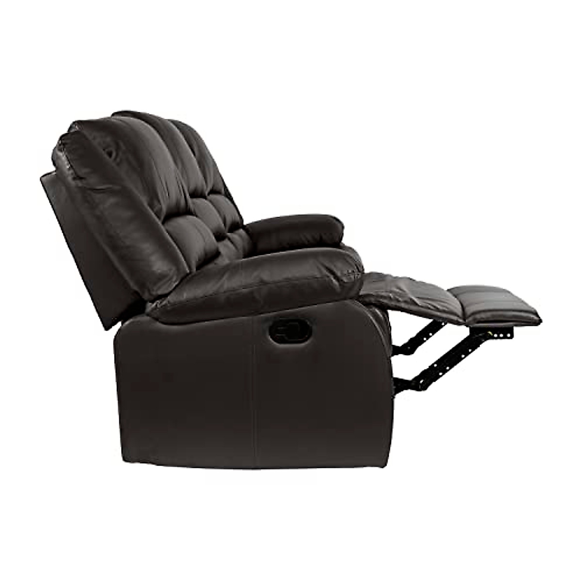 Lexicon Azrael Faux Leather Double Manual Reclining Sofa, 82" W, Brown