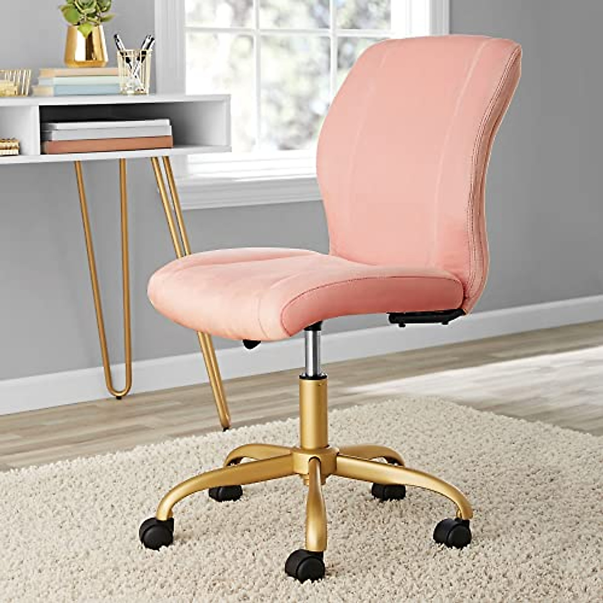 ZHAOLEI Adjustable Swivel Task Chair Plush Velvet Office Chair