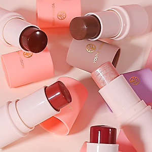 YOUNG VISION Blush Stick, Putty/Cream Makeup Blush, Multi-Use Lip And Cheek Tint, Lightweight, Matte Finish, Easy to Blend, 8054-02