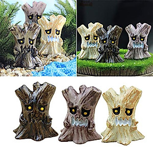 3pcs Halloween Miniature Micro Landscape Moss Succulent Potted Ornaments Bonsai Fairy Garden Landscape DIY Decor Desktop Ornaments (Grey + Yellow + Purple)