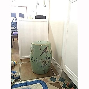 XARONF Garden Decoration Drum Stool, Surface Glazed Ceramic Retro Style, Easy to Clean, Suitable for Patio Courtyard