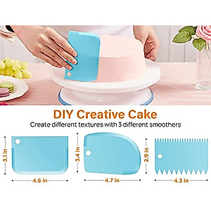 Kootek 71PCs Cake Decorating Supplies Kit, Cake Decorating Set with Cake Turntable, 12 Numbered Icing Piping Tips, 2 Spatulas, 3 Icing Comb Scraper, 50+2 Piping Bags, and 1 Coupler for Baking