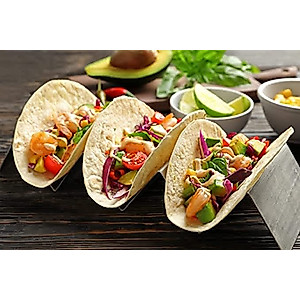 Taco Holder Stand - Set of 3 - Grill Safe Oven Trays 304 Stainless Steel Taco Racks with Handles - Fill & Serve Tacos With Ease - Taco Plate