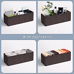 Toilet Tank Baskets Bathroom Baskets for Organizing, Easy Cleaning Toilet Paper Storage Basket Woven Small Baskets for Organization Decorative Baskets Set for Shelves, Closet, Bedroom, Entryway